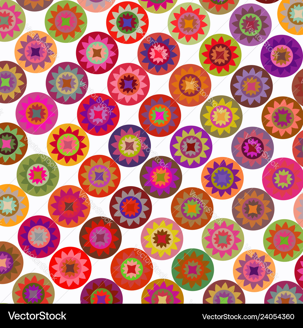 Abstract geometric floral rounds background Vector Image