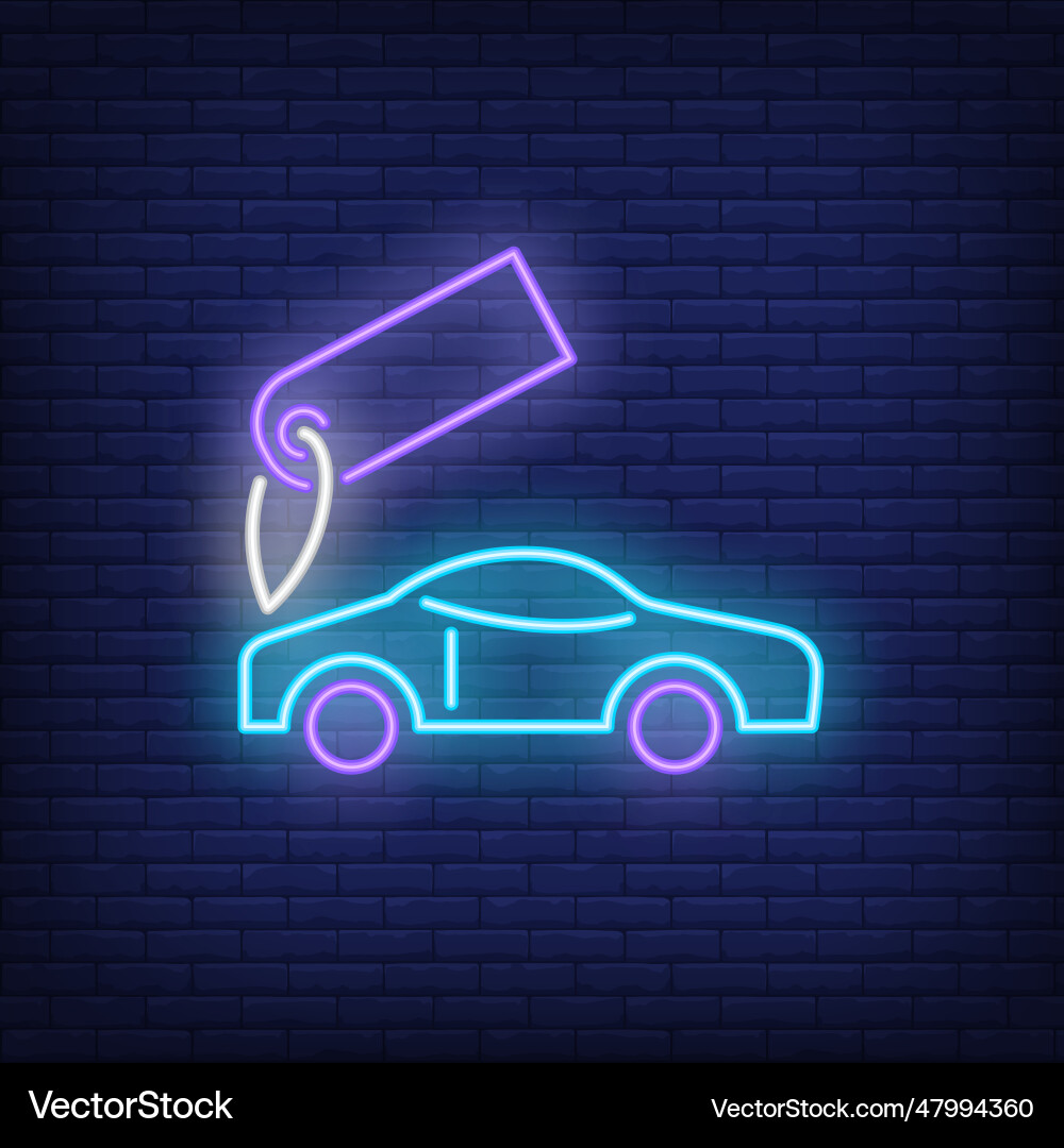 Car purchasing neon sign Royalty Free Vector Image