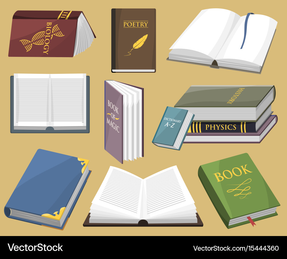 Colorful book learn literature Royalty Free Vector Image