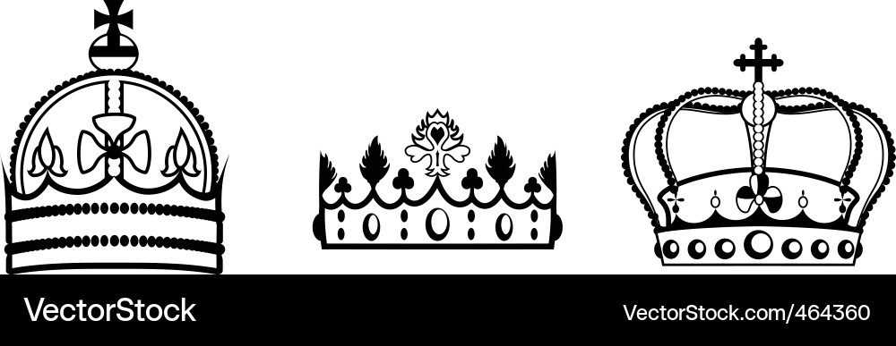 Crowns set Royalty Free Vector Image - VectorStock