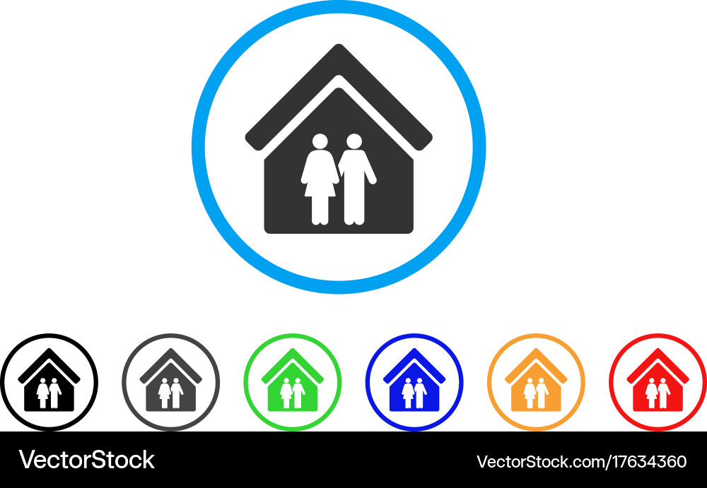 Family house rounded icon Royalty Free Vector Image