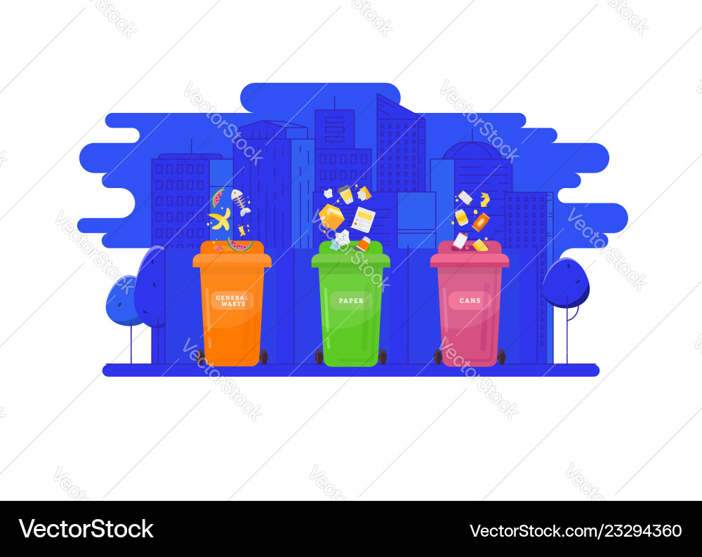 Garbage recycling and utilization concept Vector Image