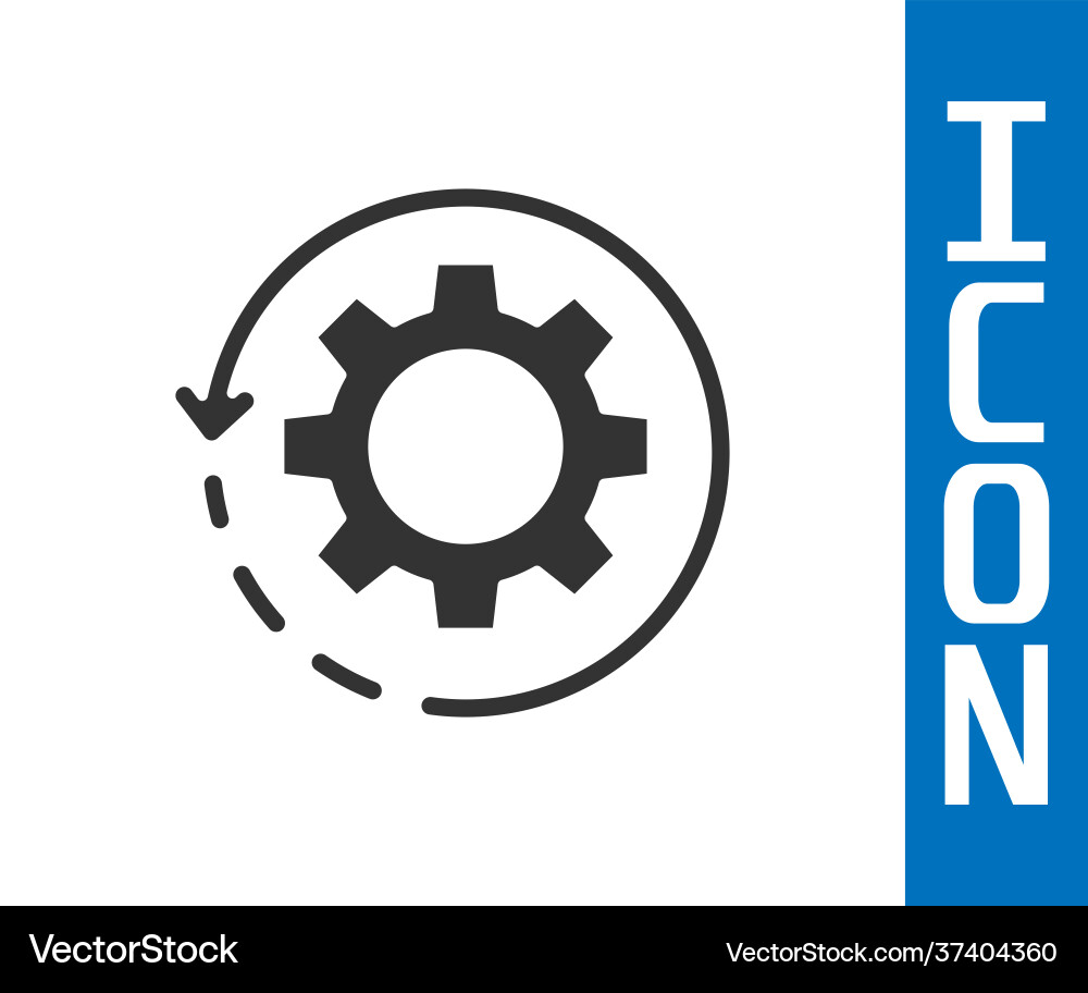 Grey gear and arrows as workflow concept icon Vector Image