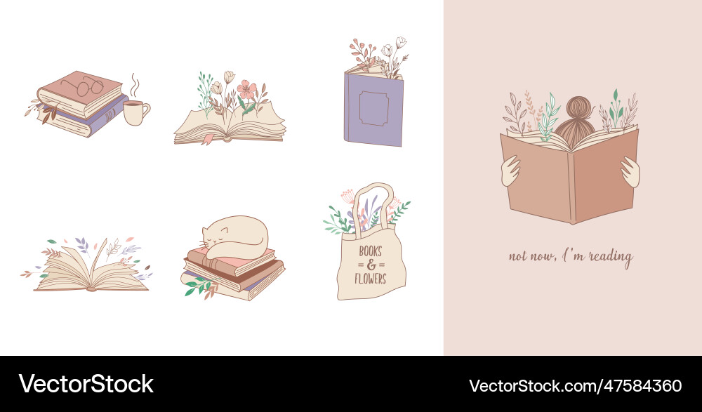 Hand drawn pastel colors books Royalty Free Vector Image