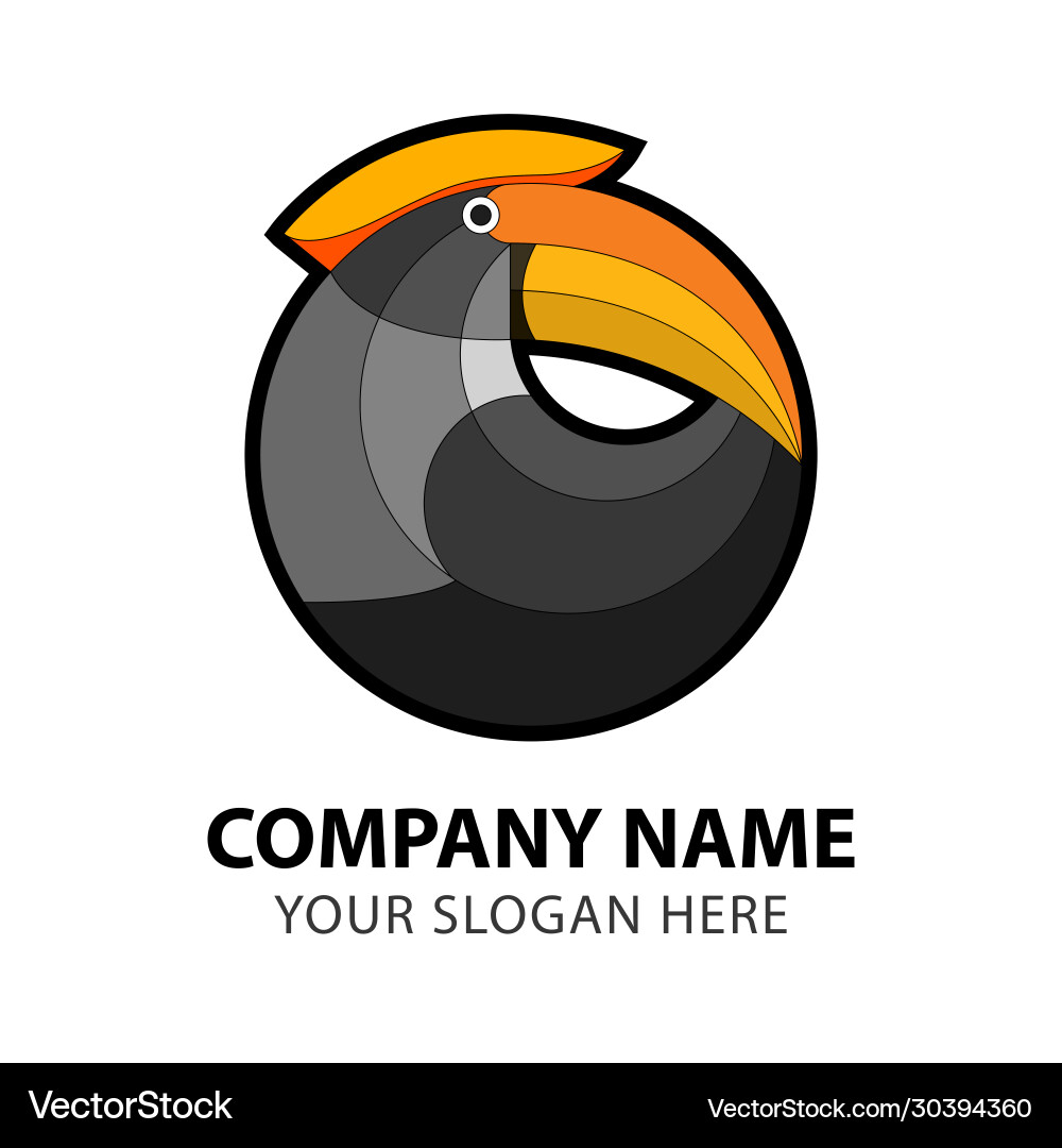 Hornbill bird business logo Royalty Free Vector Image