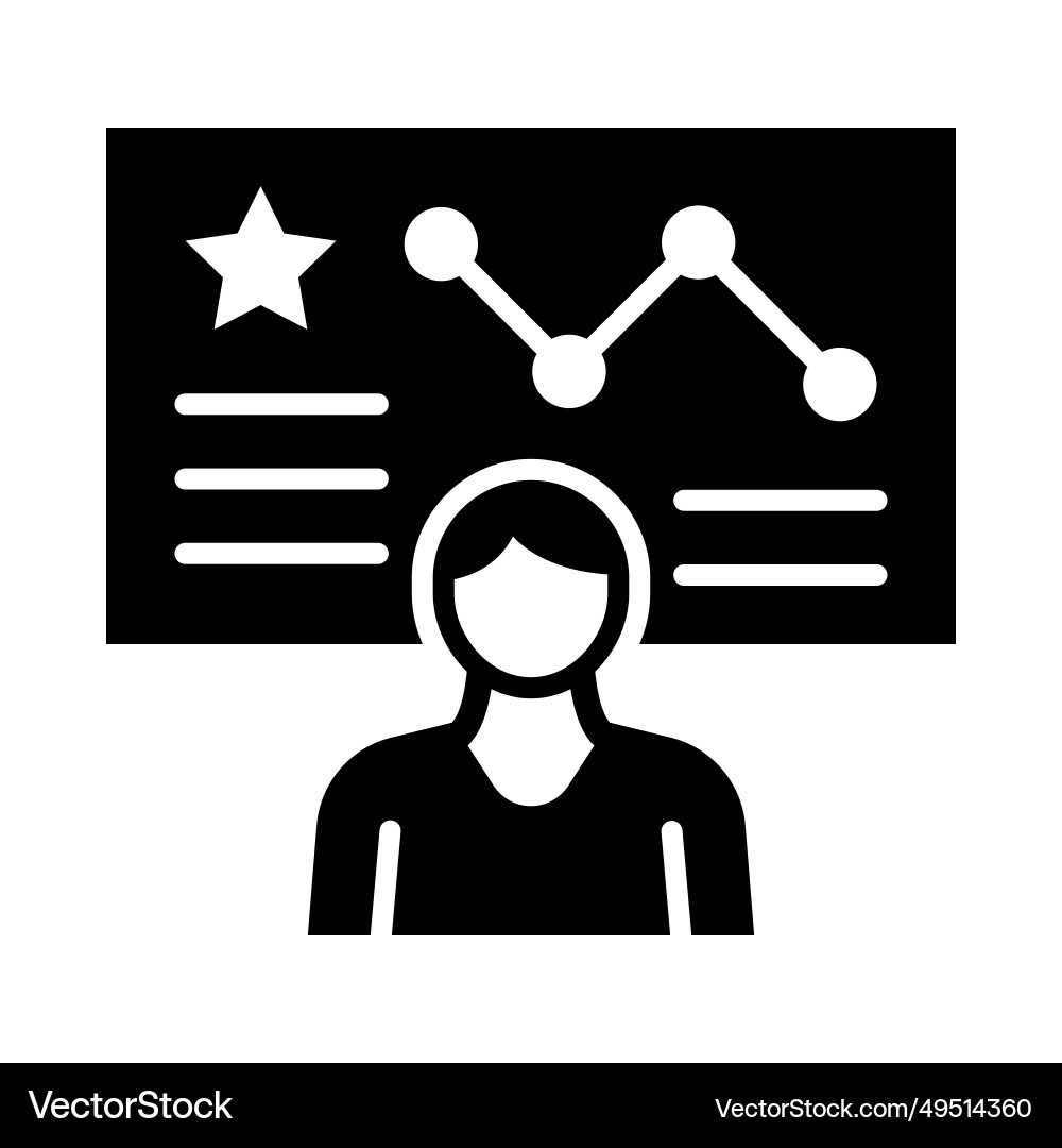 Individual training glyph icon for personal Vector Image