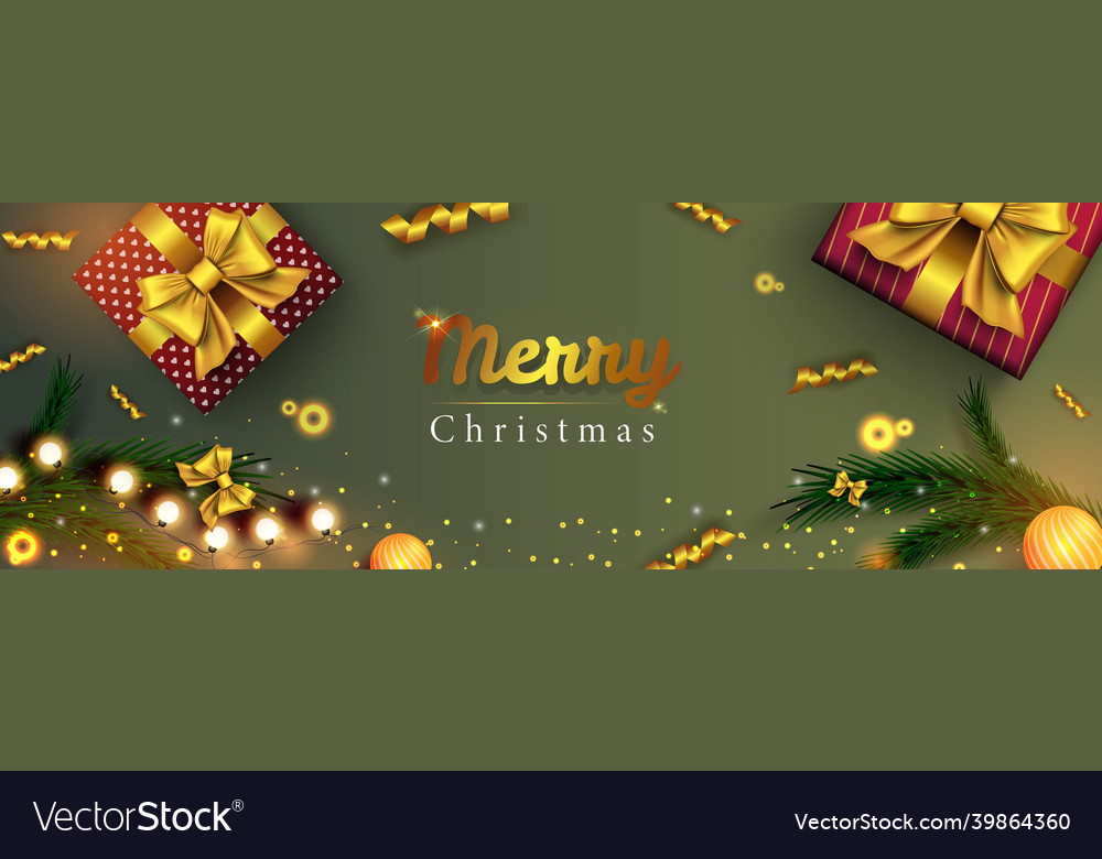 Merry christmas web banner Royalty Free Vector Image