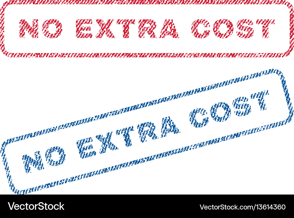 No extra cost textile stamps Royalty Free Vector Image