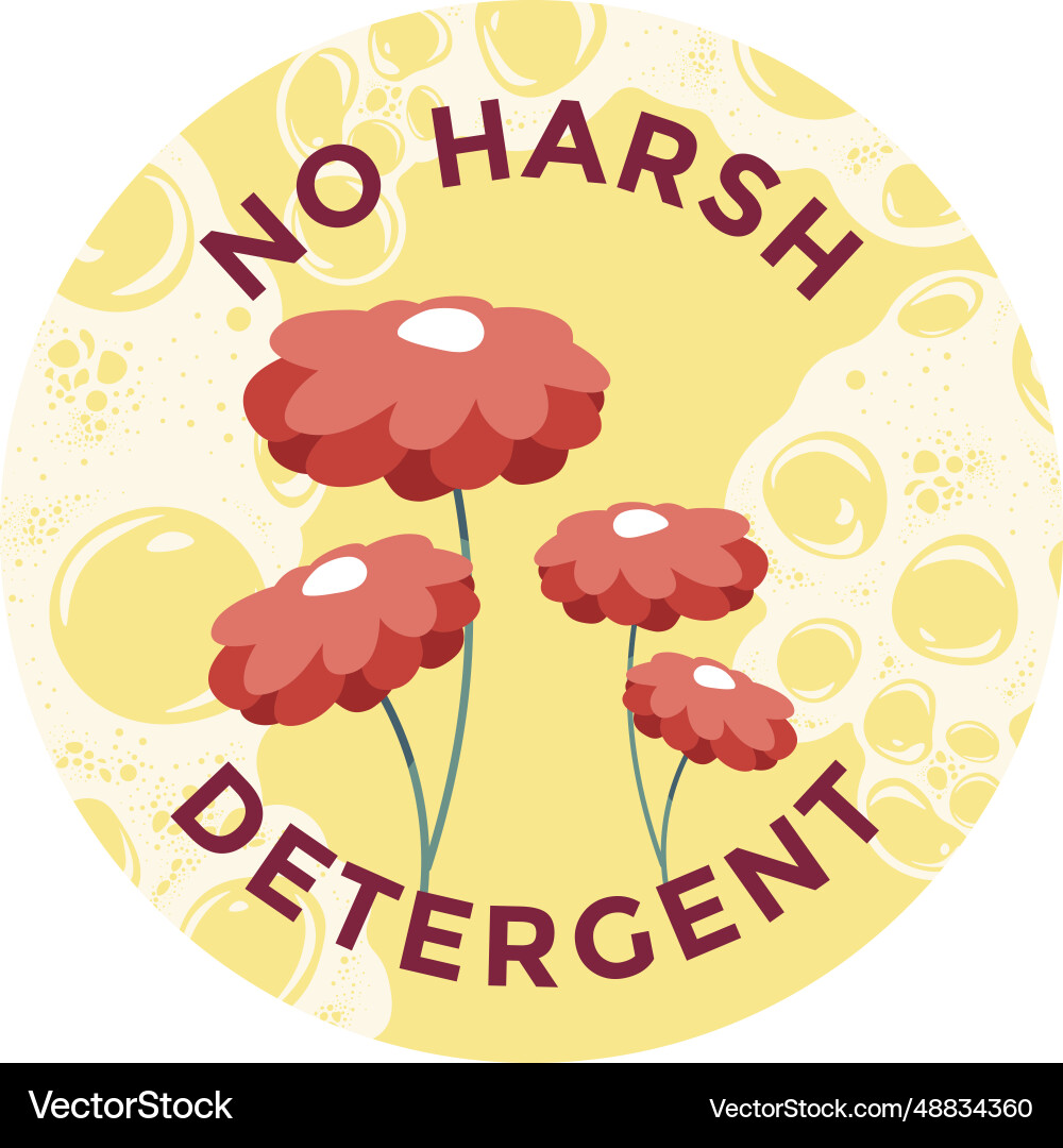 No harsh detergent product advertisement or logo Vector Image