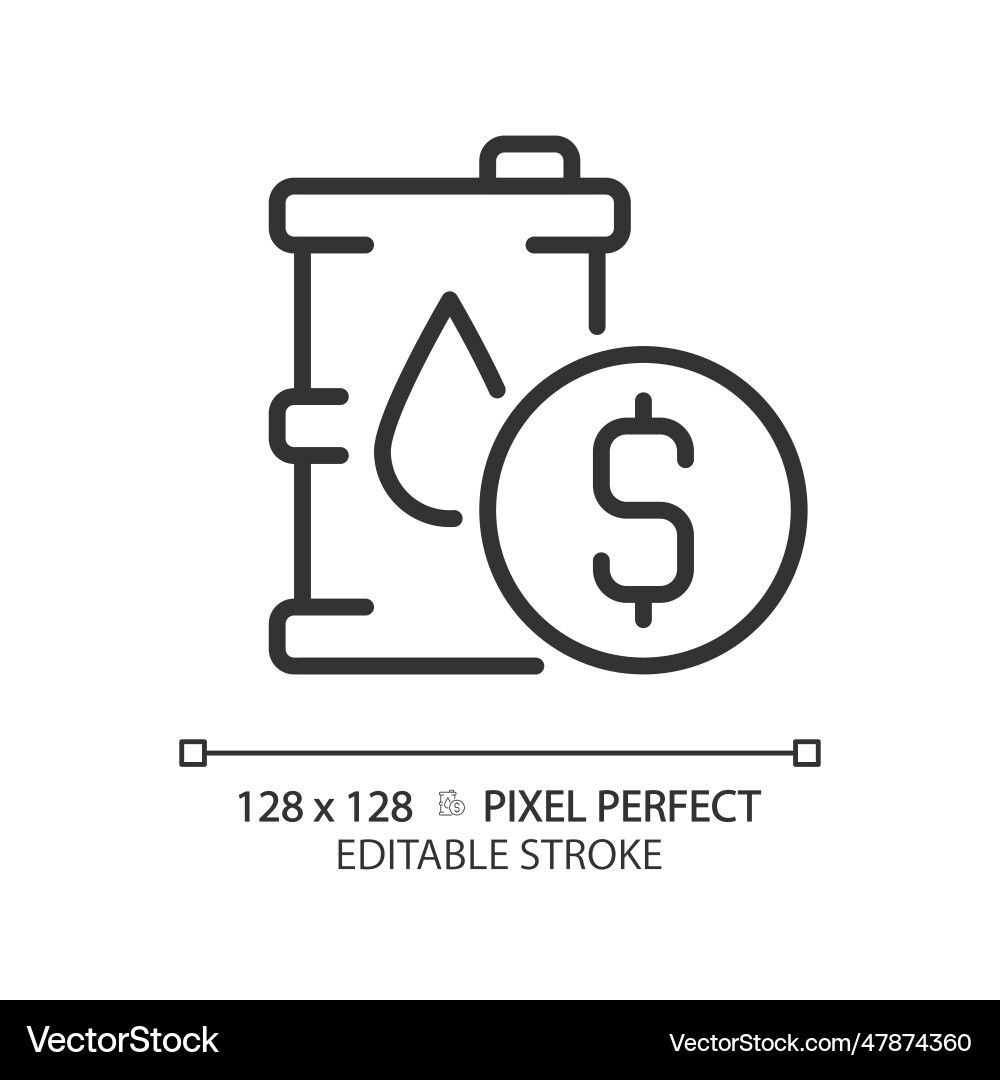 Oil price linear icon Royalty Free Vector Image