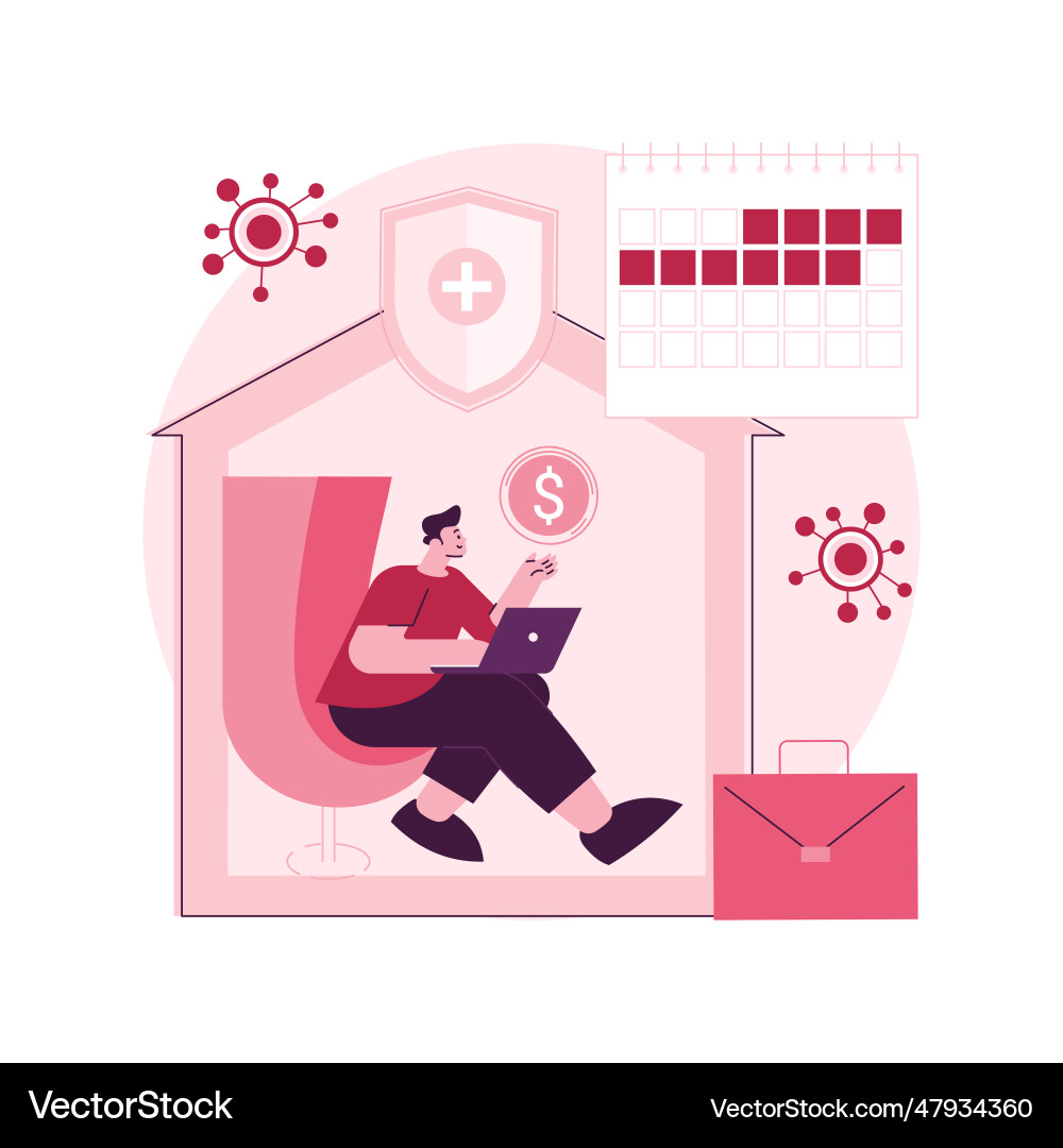 Paid leave for quarantined workers abstract Vector Image