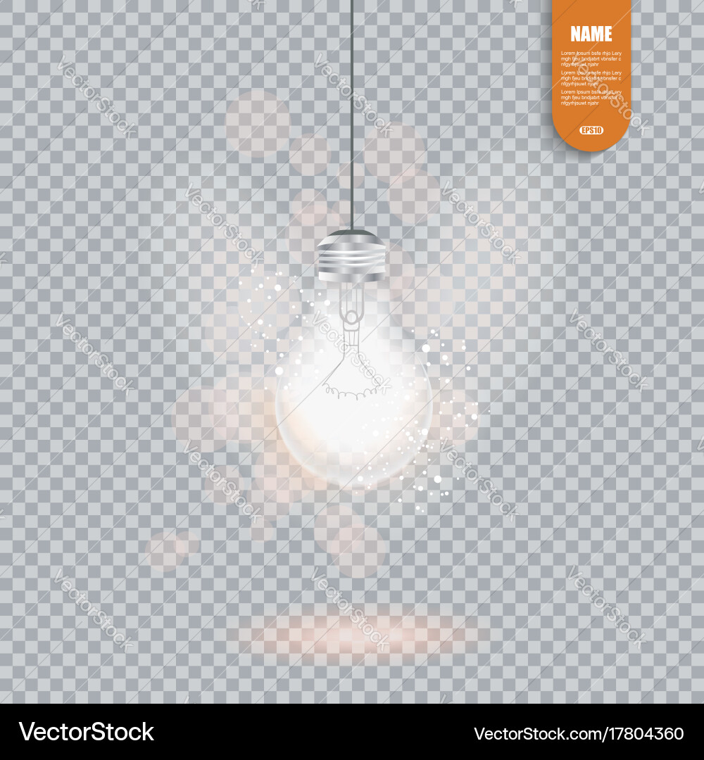 Realistic image of glowing light bulb isolated Vector Image