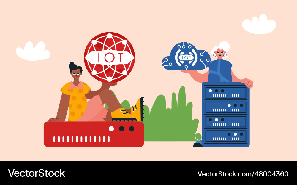 Representation of the iot adjust and back bunch Vector Image