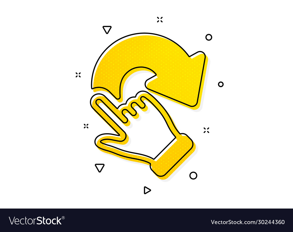 Rotation gesture icon slide arrow sign swipe Vector Image