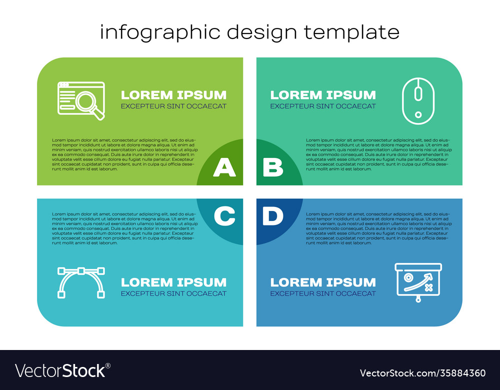 Set line bezier curve ui or ux design planning Vector Image