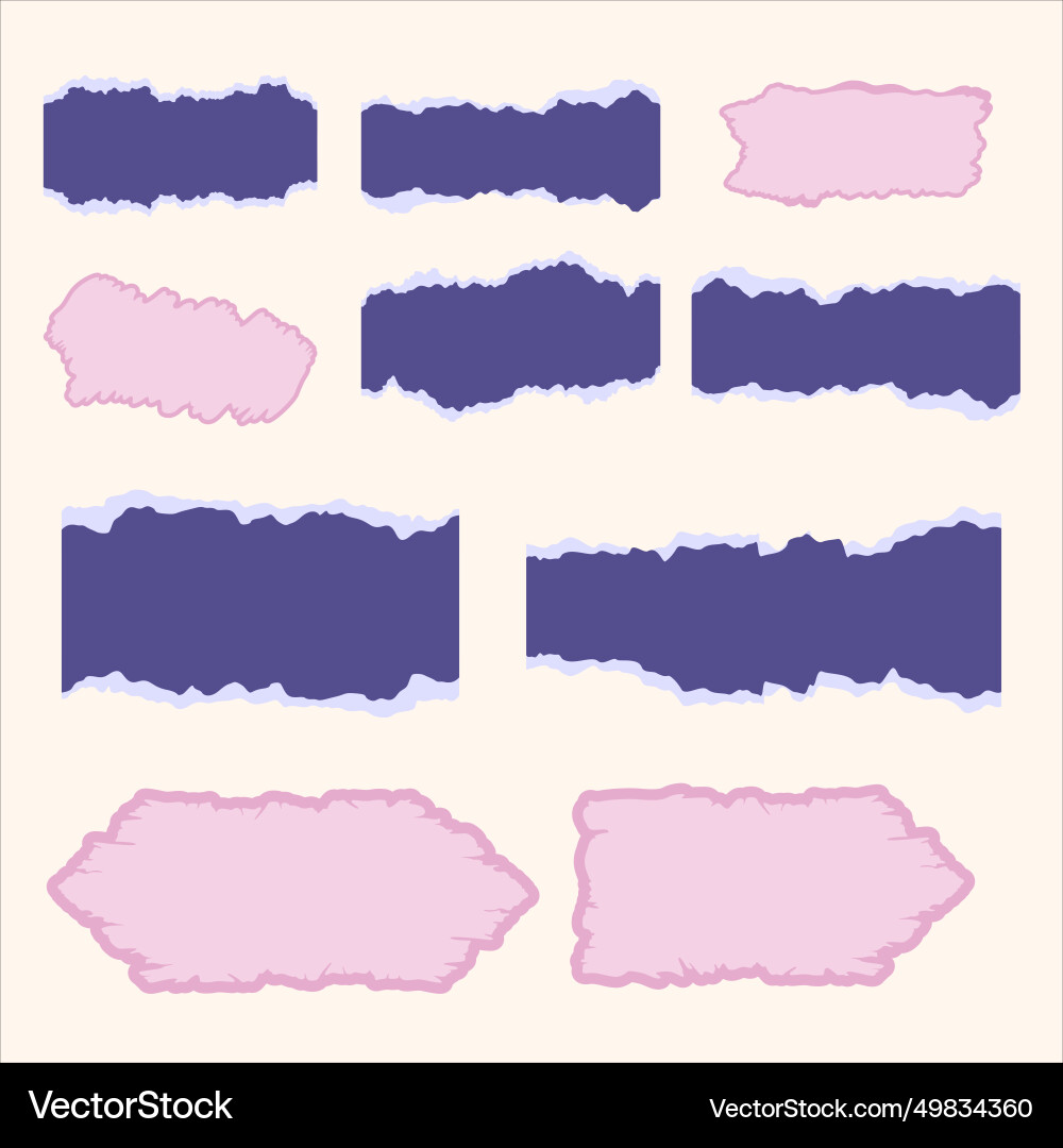 Set of paper torn Royalty Free Vector Image - VectorStock