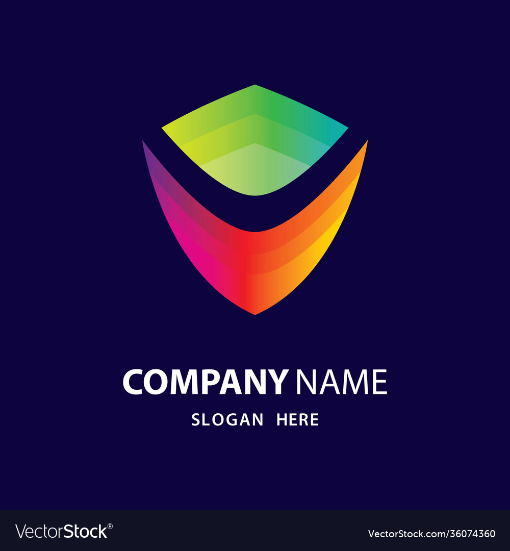 Shield gradient logo design Royalty Free Vector Image Shield gradient logo design Royalty Free Vector Image
