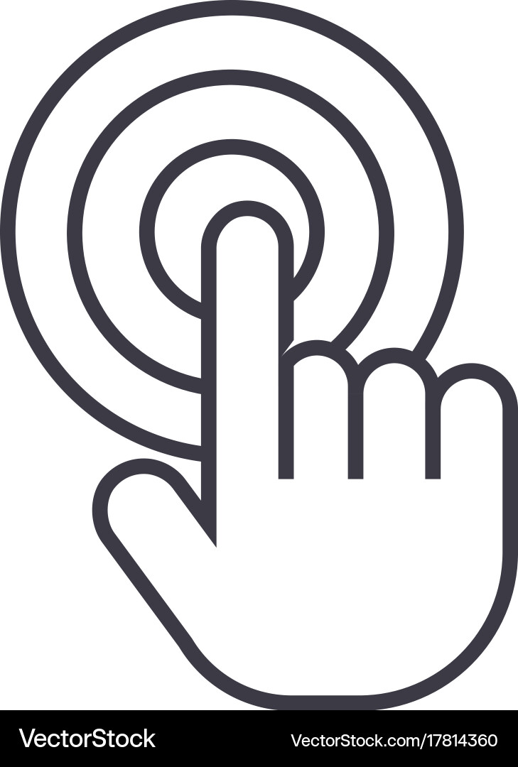 Touch by fingertouchscreen line icon sign Vector Image