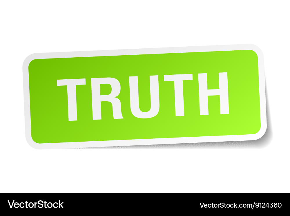 Truth green square sticker on white background Vector Image