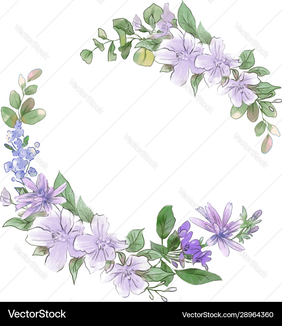 Watercolor hand drawing wreath spring delicate Vector Image