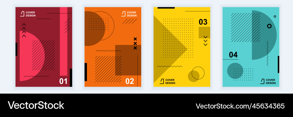 Abstract brochure covers set in modern minimal Vector Image