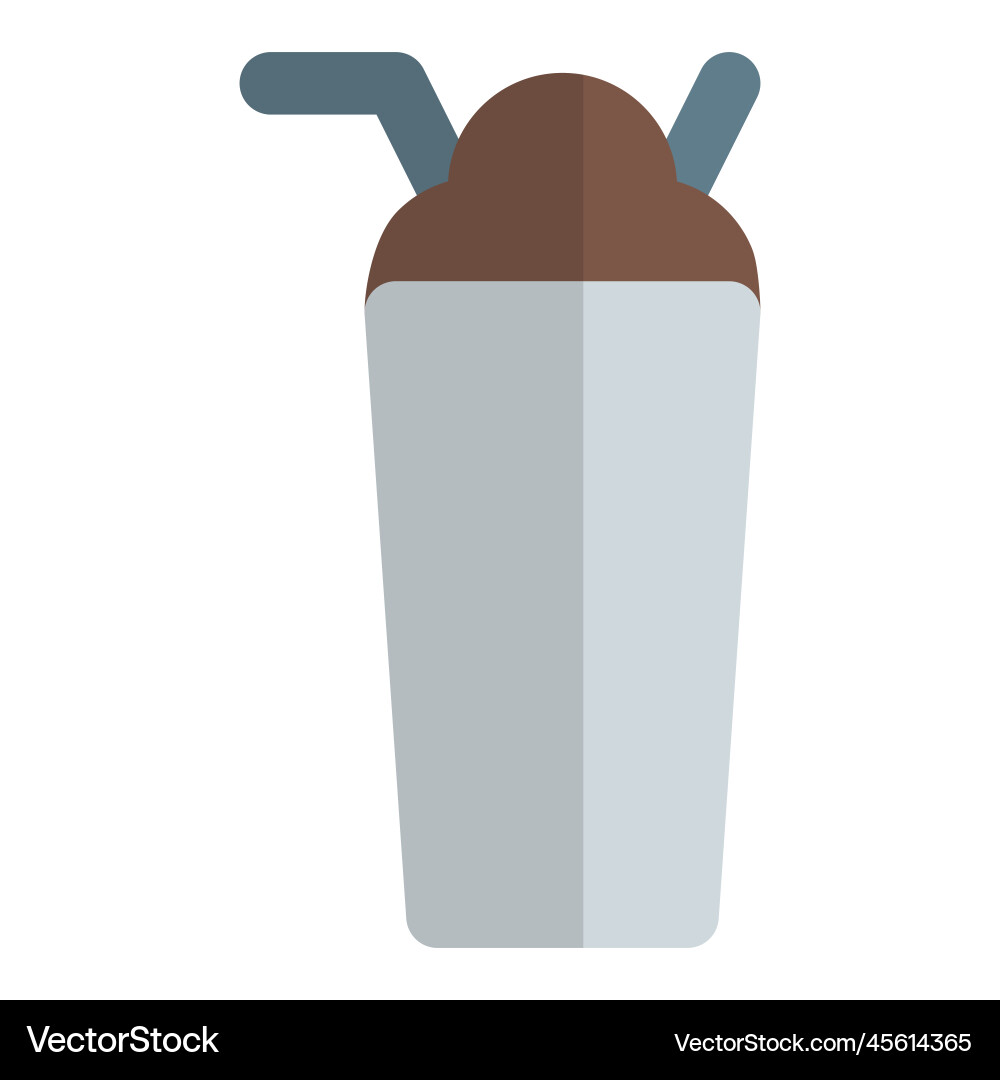 Cold refreshing milkshake served in glass Vector Image