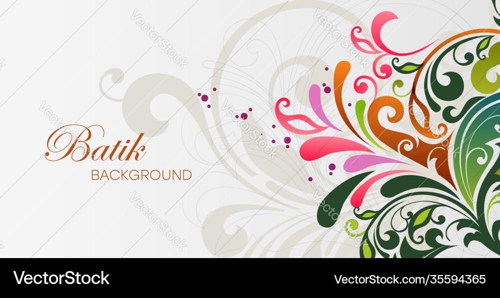 Colorful floral batik background Royalty Free Vector Image