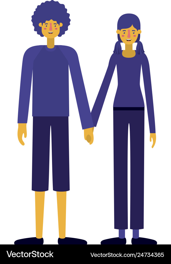 Couple avatar characters icons Royalty Free Vector Image