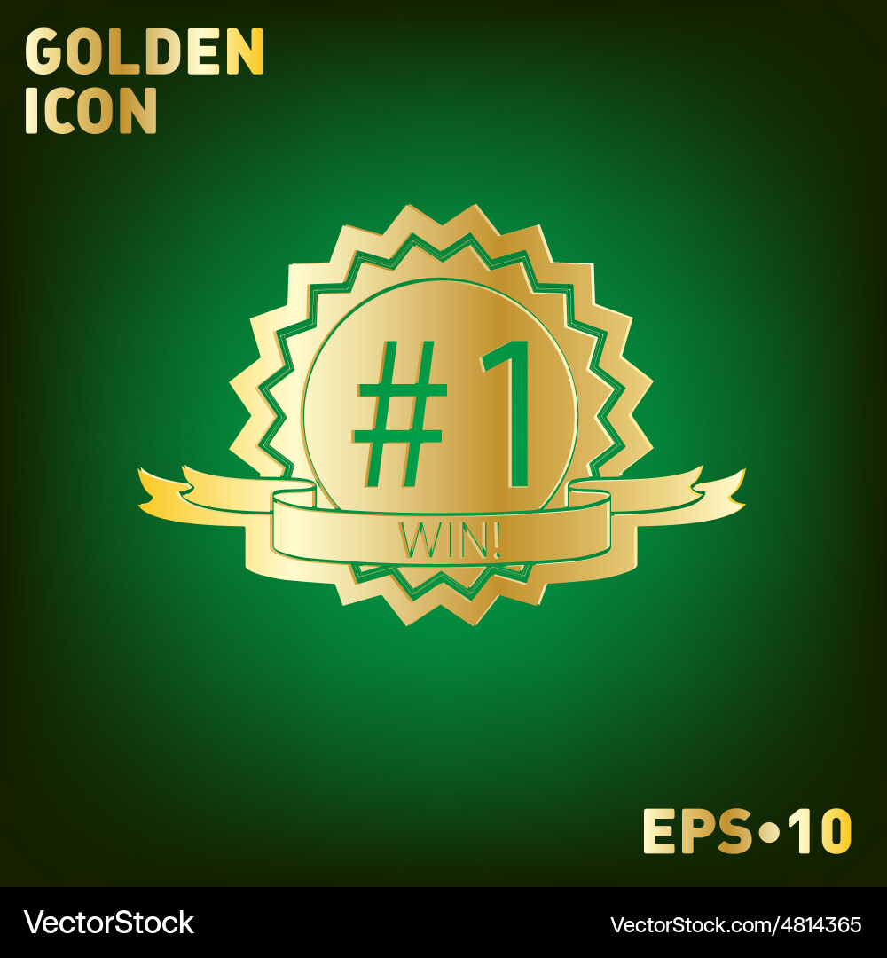 First place ribbon rosette icon victory icon Vector Image