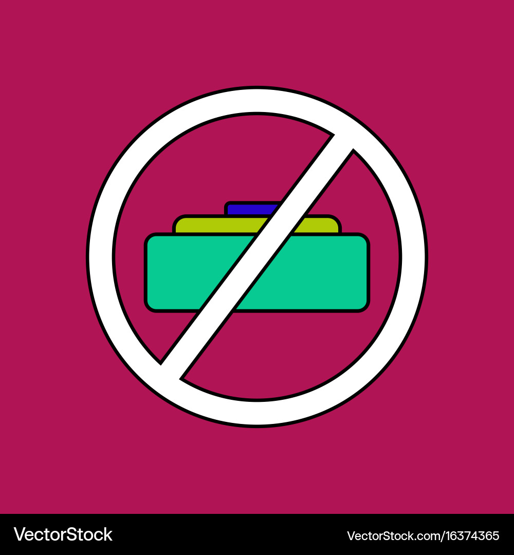 Flat icon design collection no mine sign Vector Image