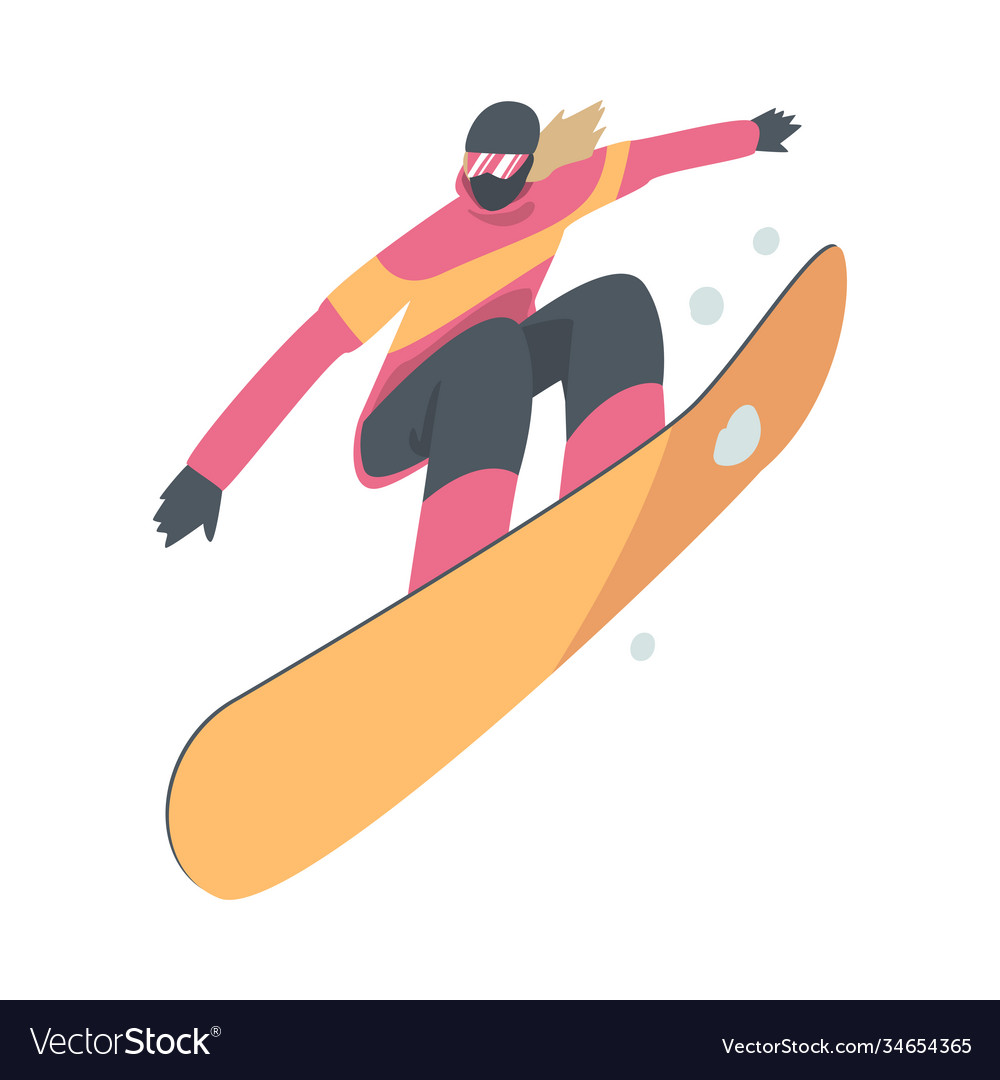 Girl snowboarding in mountains snowboarder Vector Image