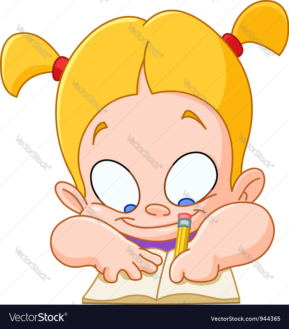 Girl studying Royalty Free Vector Image - VectorStock Girl studying Royalty Free Vector Image - VectorStock
