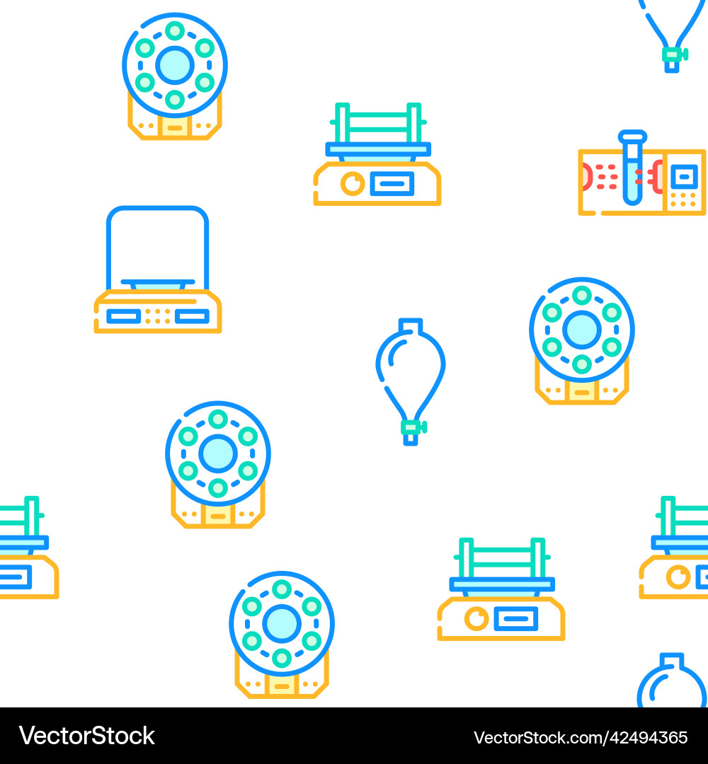 Laboratory equipment for analysis icons set Vector Image