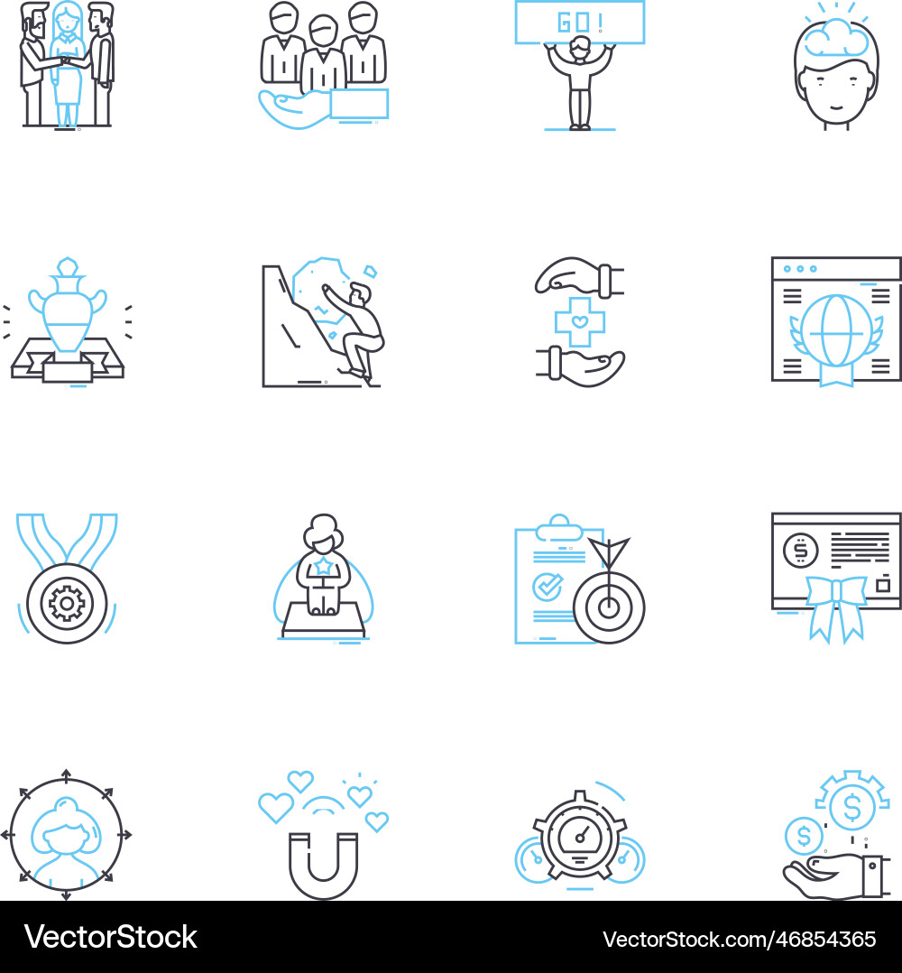 Life coaching linear icons set empowerment Vector Image