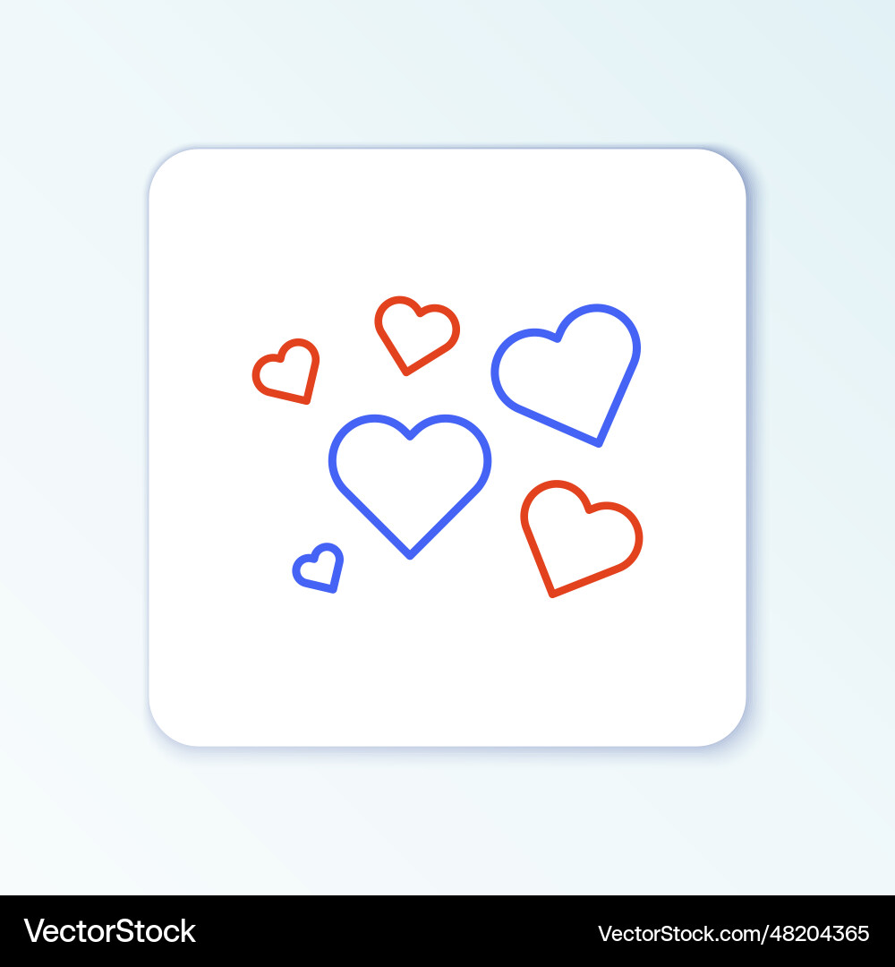 Line heart icon isolated on white background Vector Image