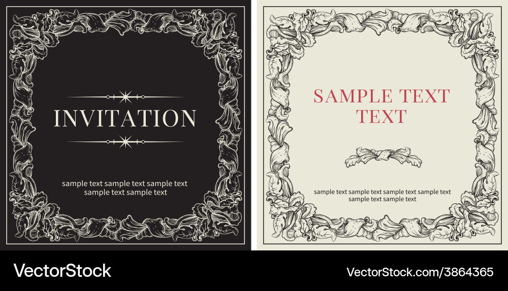 Set of templates for invitation Royalty Free Vector Image