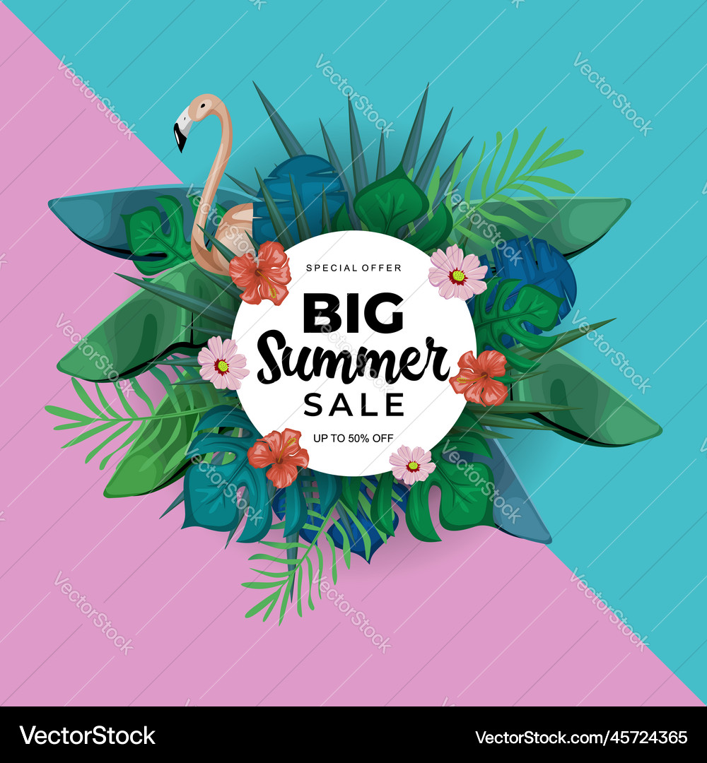 Summer sale design template exotic Royalty Free Vector Image