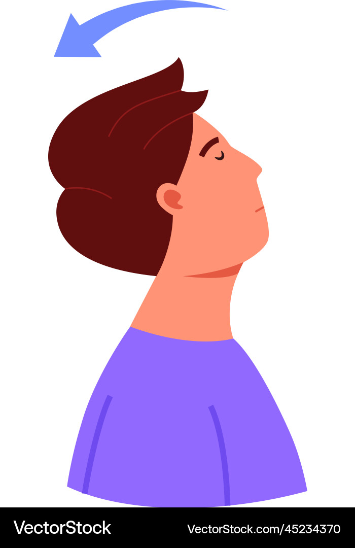 Back neck bend pain syndrome relieving exercise Vector Image