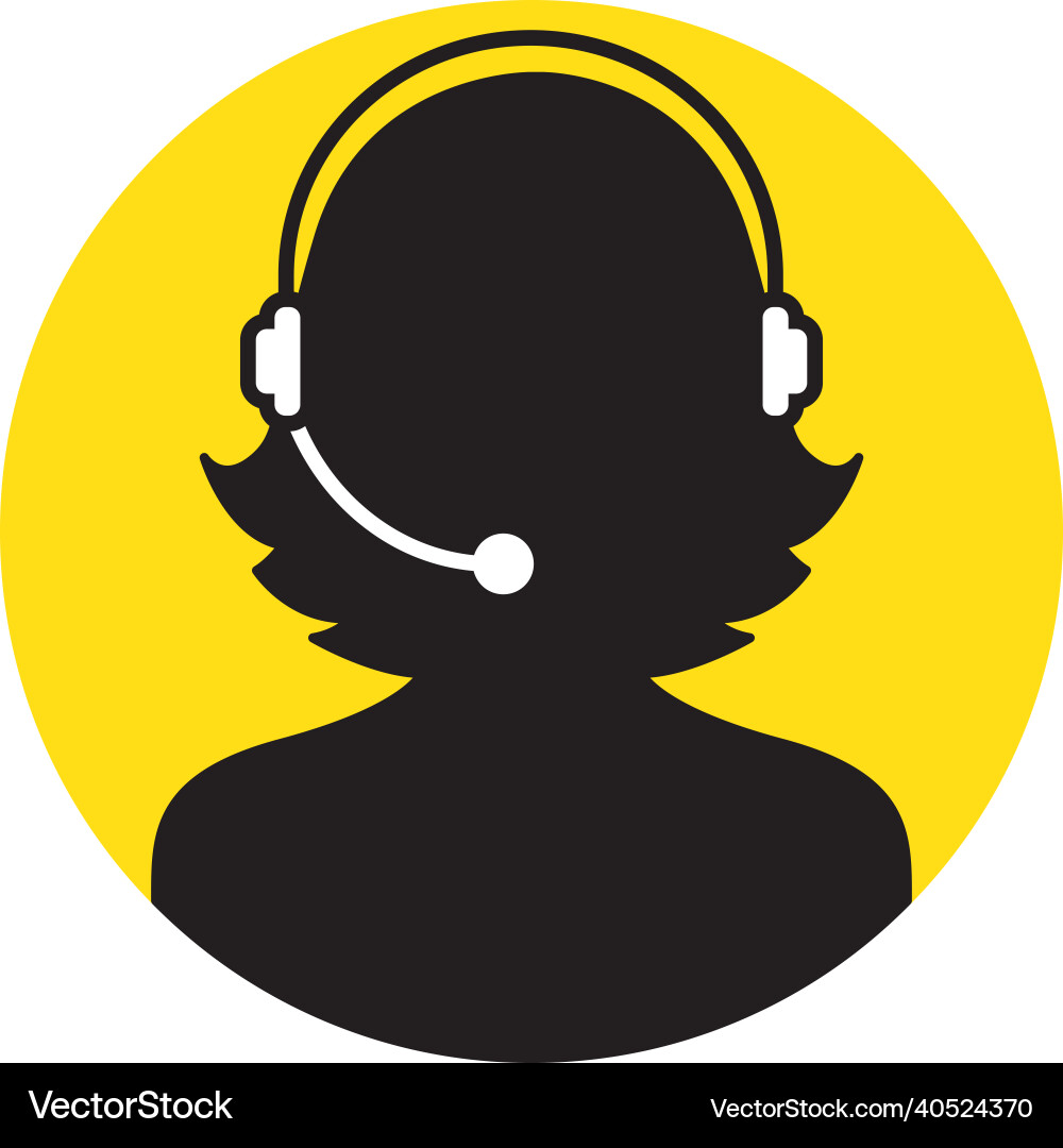 Call center woman icon Royalty Free Vector Image