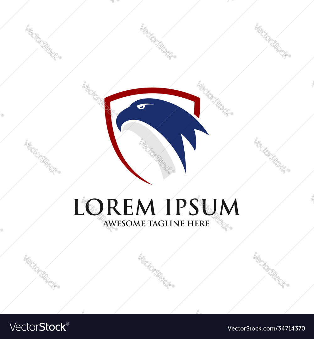 Creative eagle logo eagle bird head with shield Vector Image