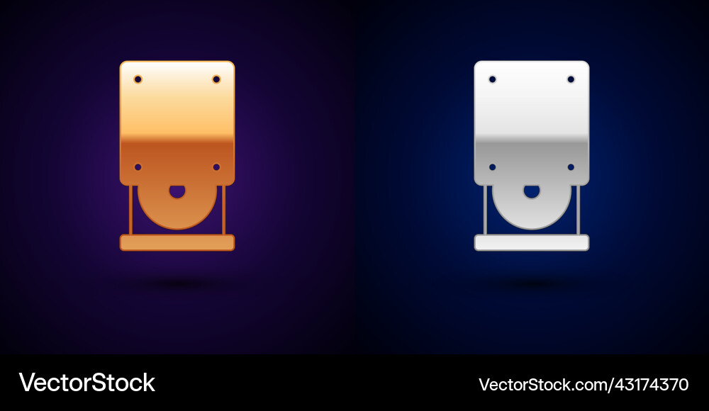 Gold and silver optical disc drive icon isolated Vector Image
