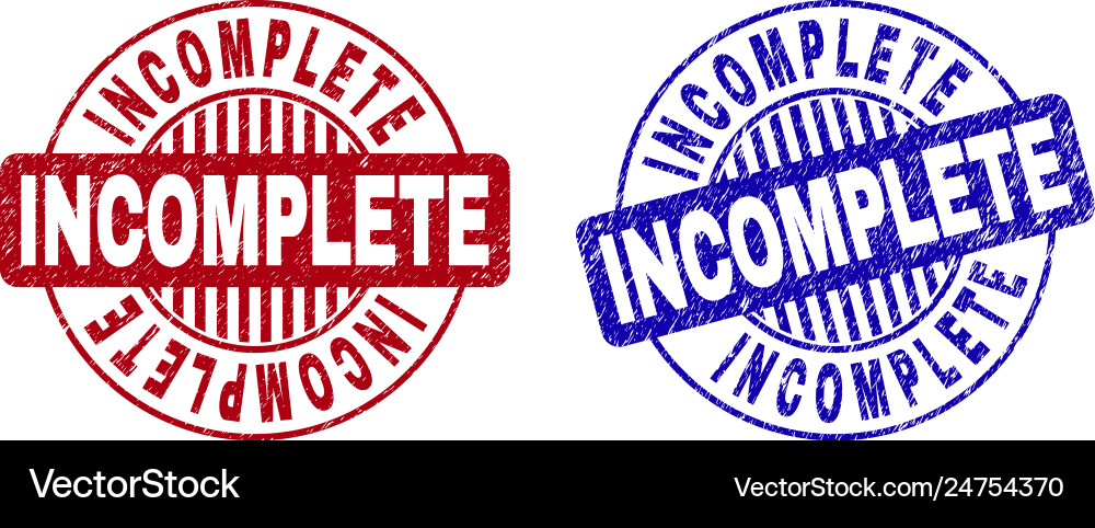 Grunge incomplete scratched round watermarks Vector Image