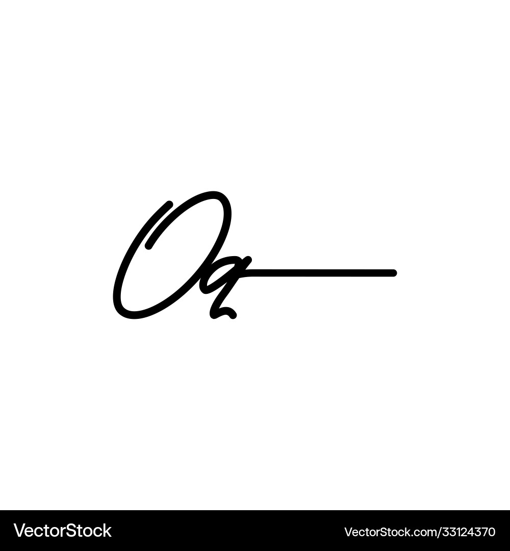 Letter oq signature logo template Royalty Free Vector Image