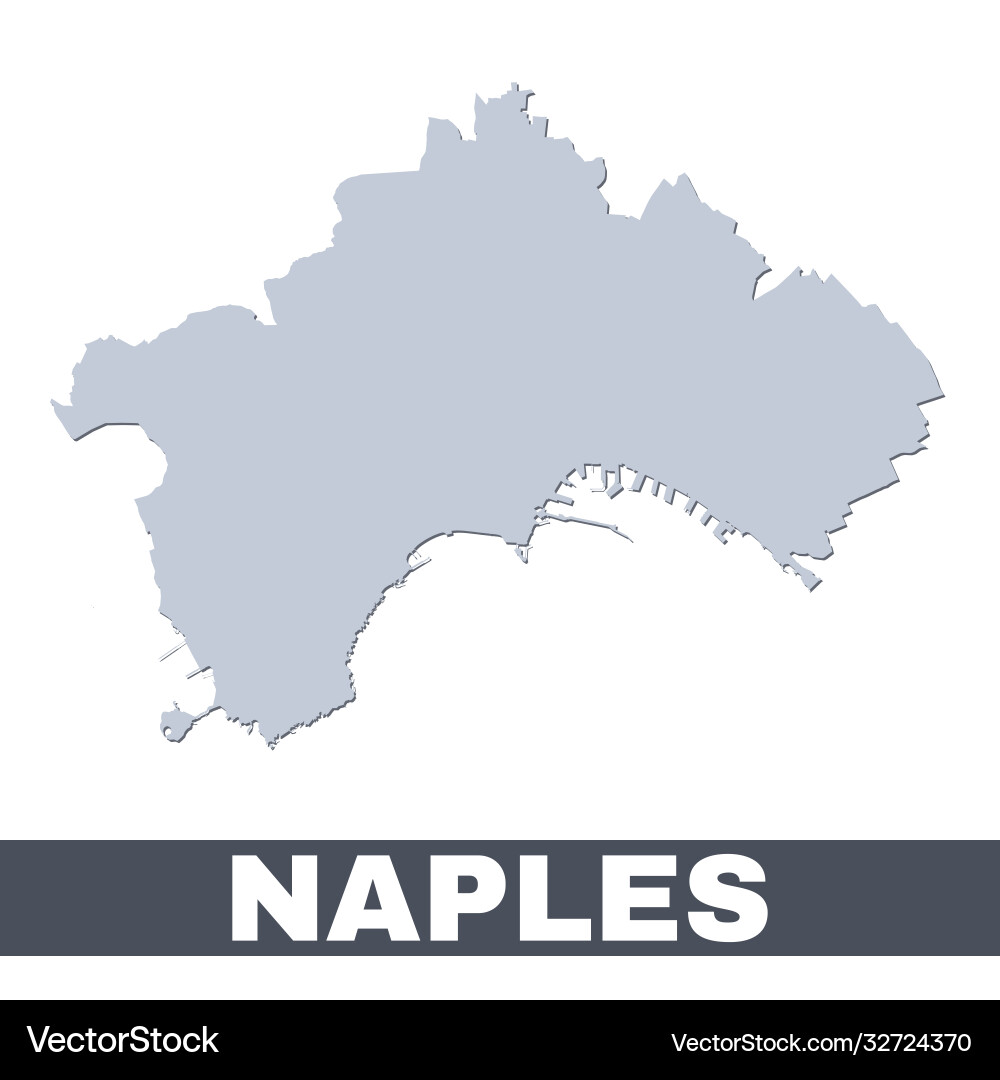 Naples outline map city area Royalty Free Vector Image