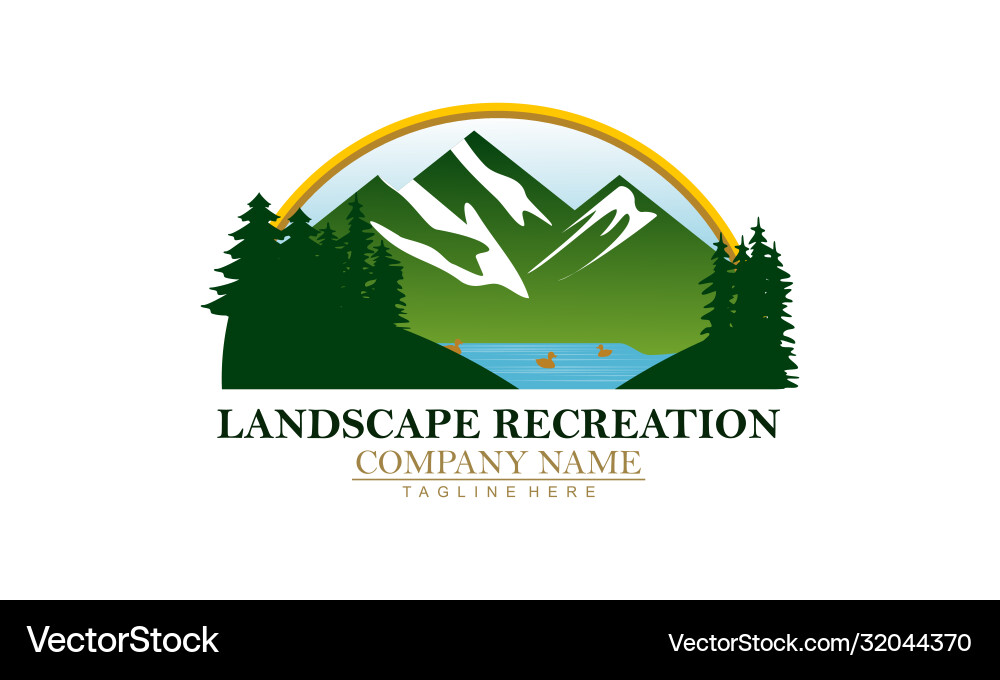 Parks and recreation landscape logo Royalty Free Vector