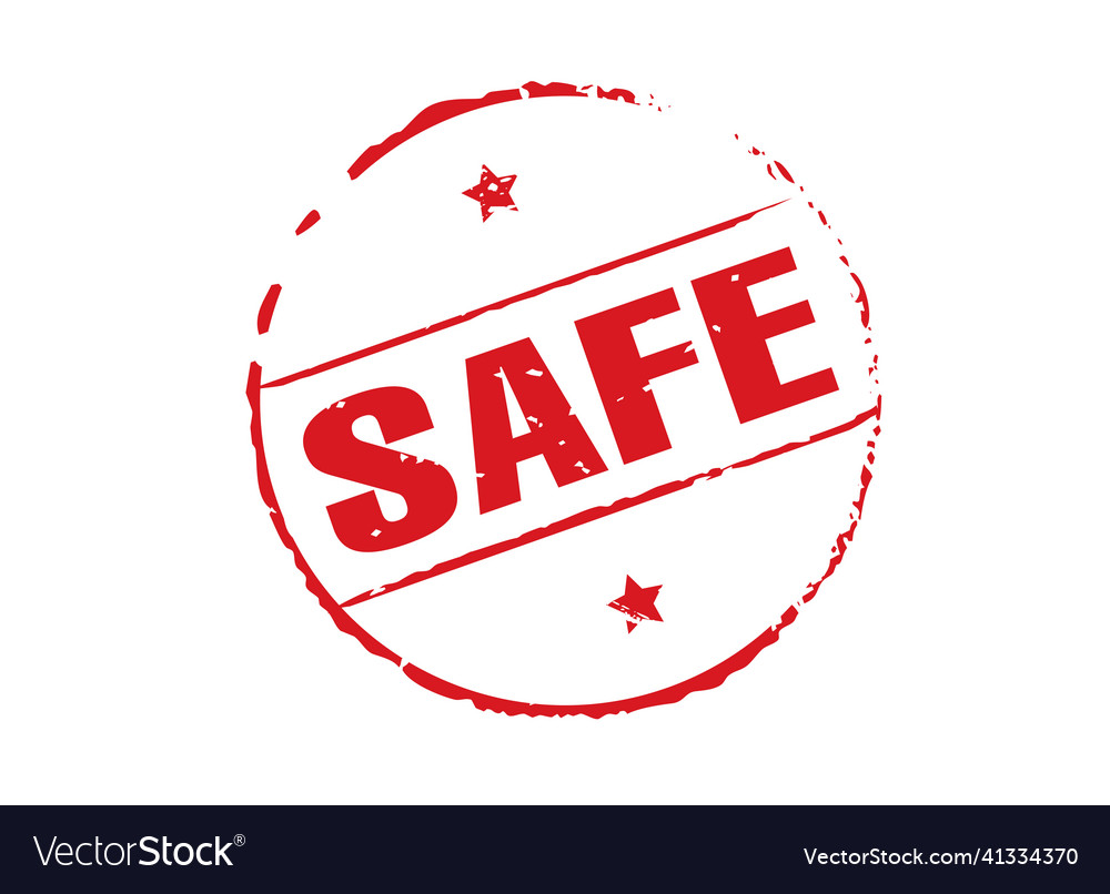 Red stamp and text safe Royalty Free Vector Image
