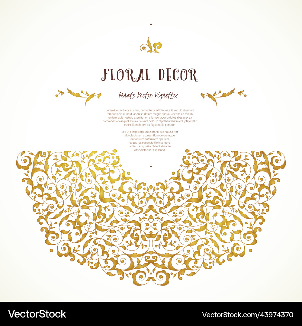 Set of golden elements in eastern style Royalty Free Vector