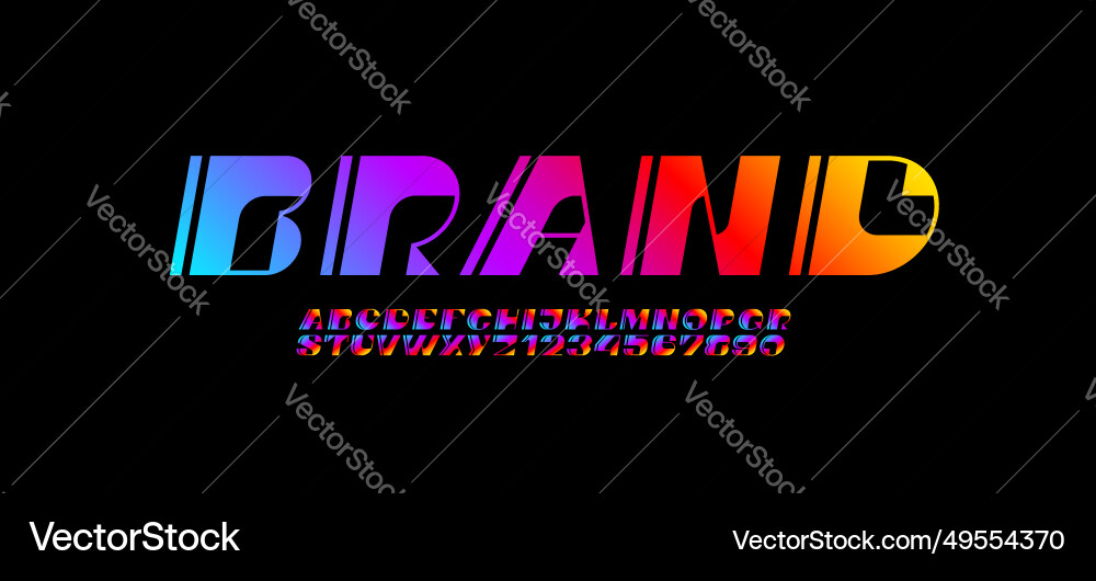 Techno bright font modern tilt alphabet cyber Vector Image