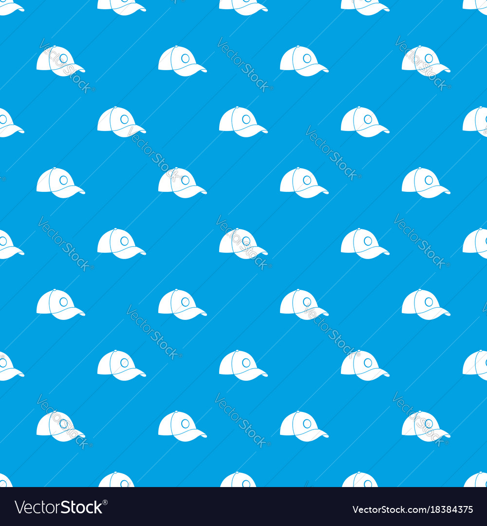 Cap pattern seamless blue Royalty Free Vector Image