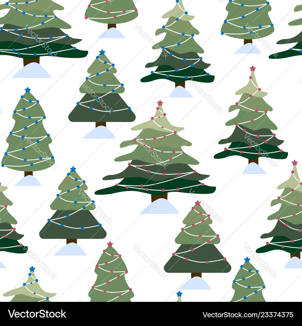 Christmas winter forest landscape seamless Vector Image